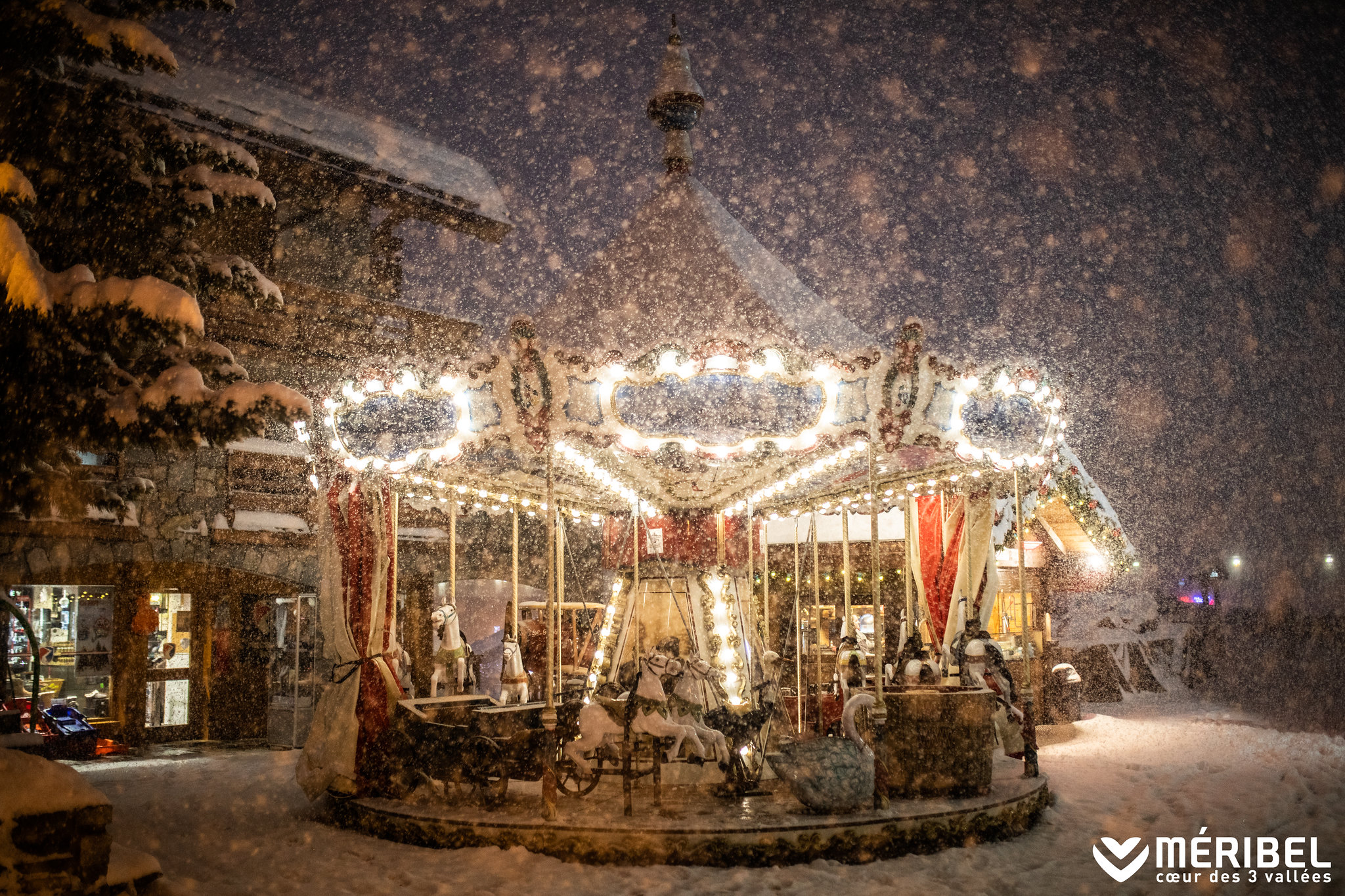The magic of Christmas holidays in the snow with the family